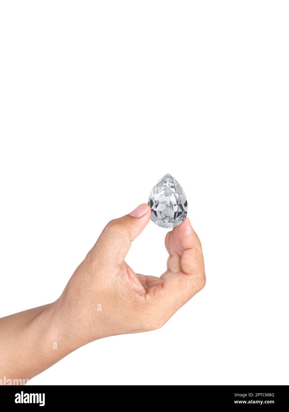Hand holding diamond isolated on white background Stock Photo - Alamy