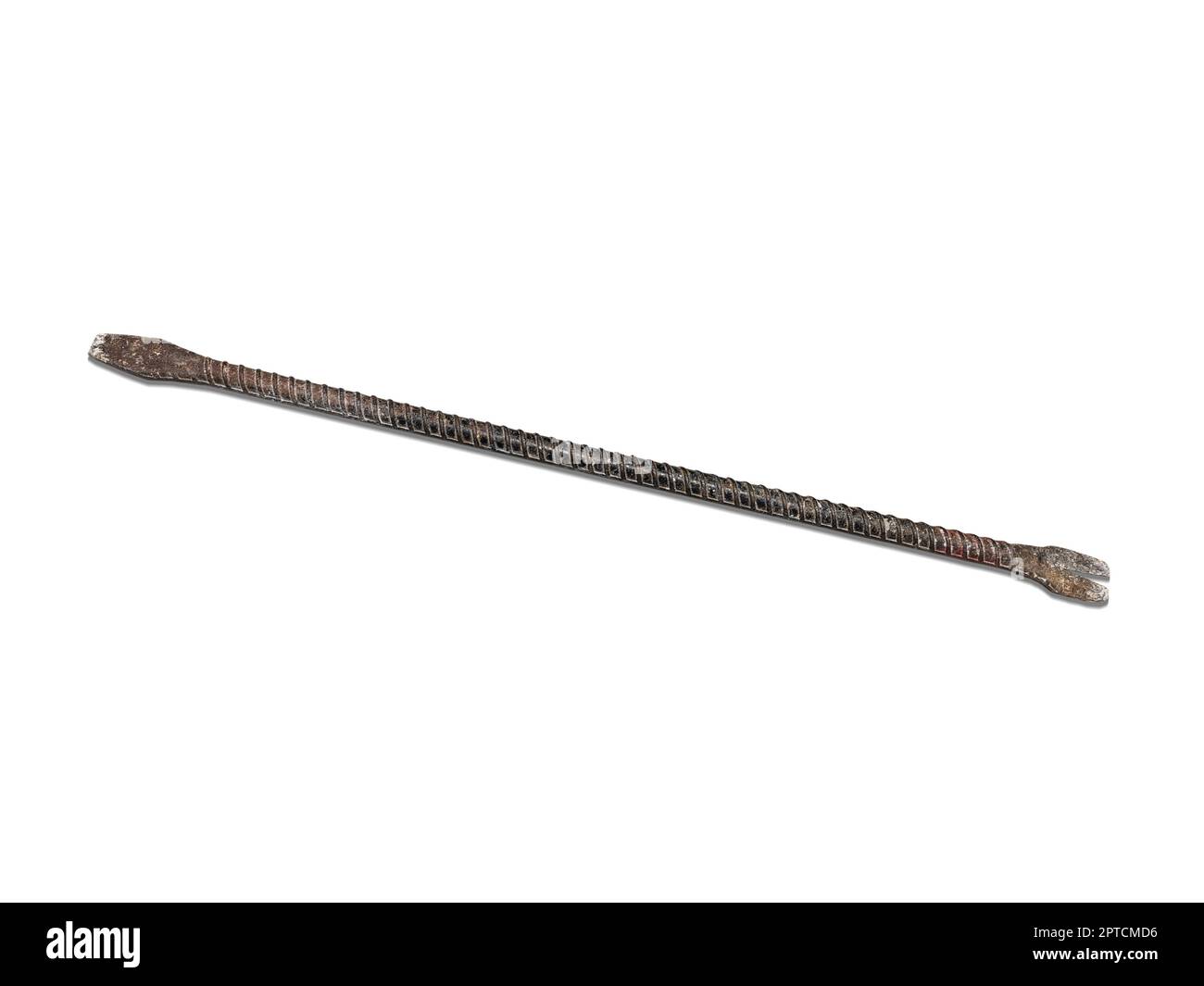 Top view of old crowbar isolated on white background Stock Photo - Alamy