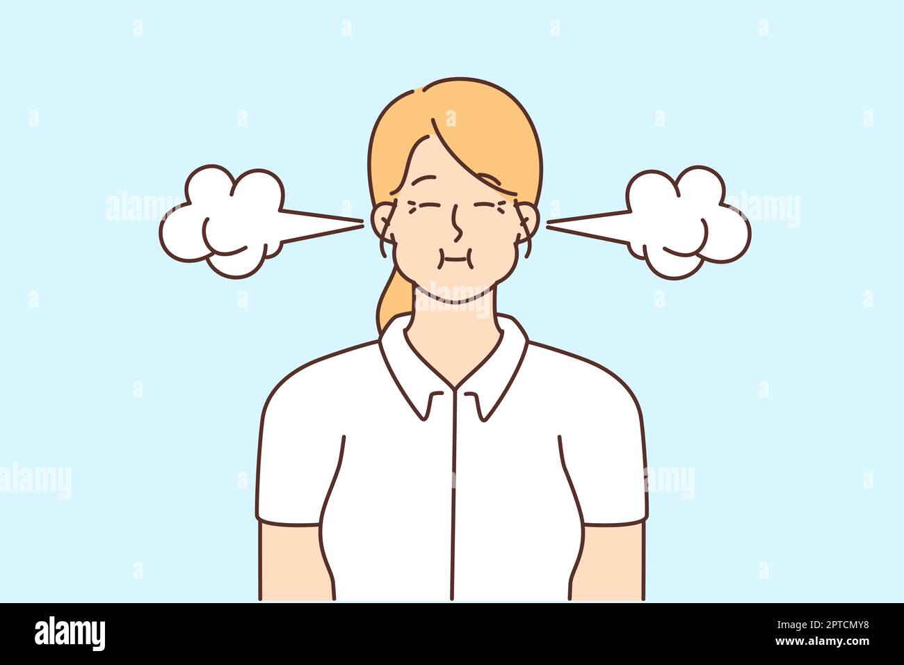 Stressful woman with smoke coming from ears feeling furious and mad ...
