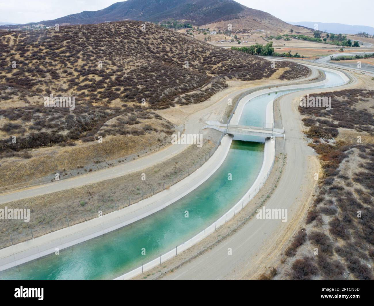 Aerial View of Water Flowing Through Aqueduct Stock Photo - Alamy