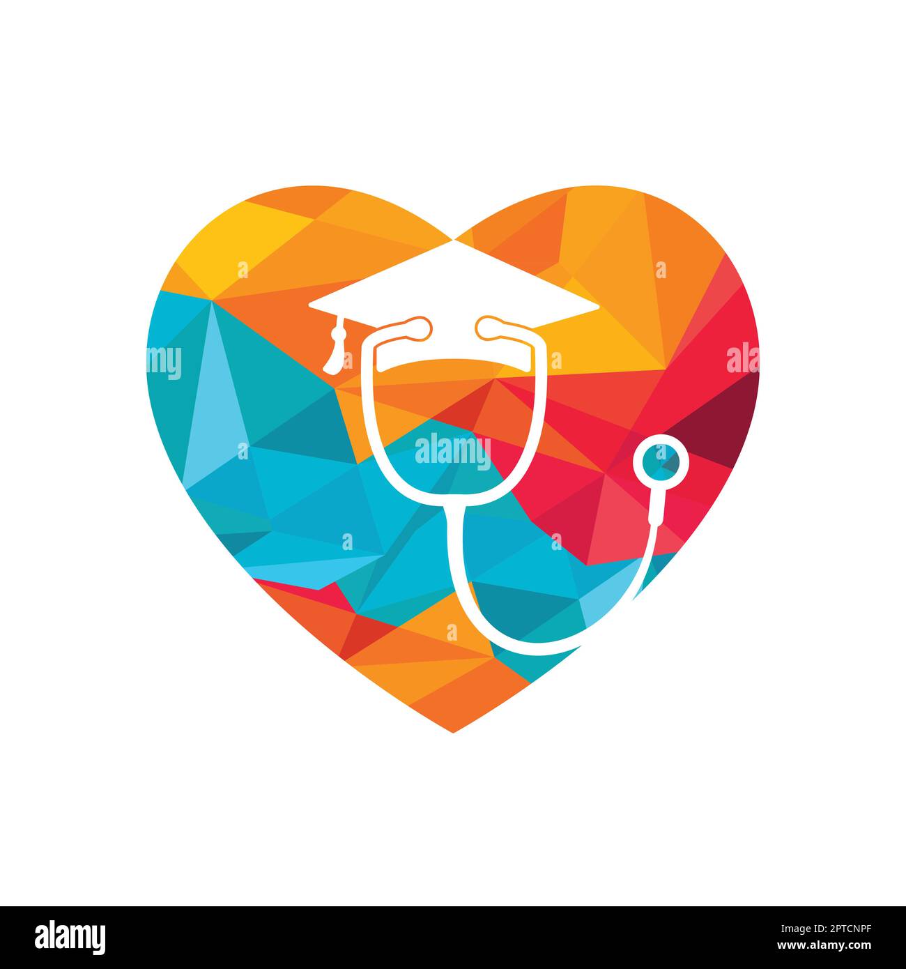 Medical student vector logo template. Graduation cap combined with ...