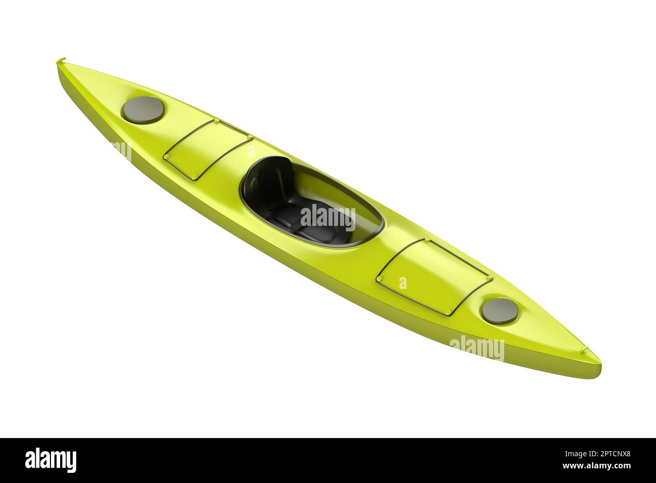 Green plastic kayak isolated on white background Stock Photo - Alamy