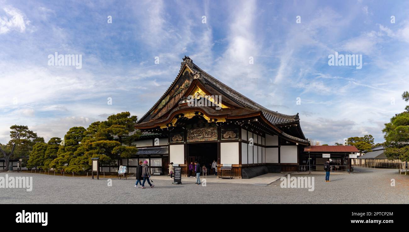 A panorama picture of the Ninomaru Palace, part of the Nijo Castle ...