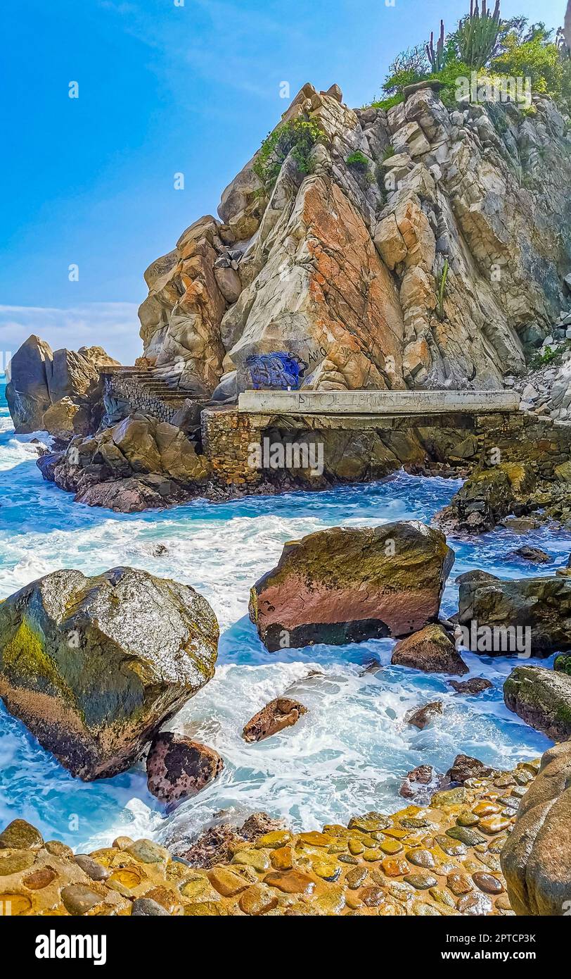 Extremely beautiful huge big surfer waves rocks cliffs stones and ...