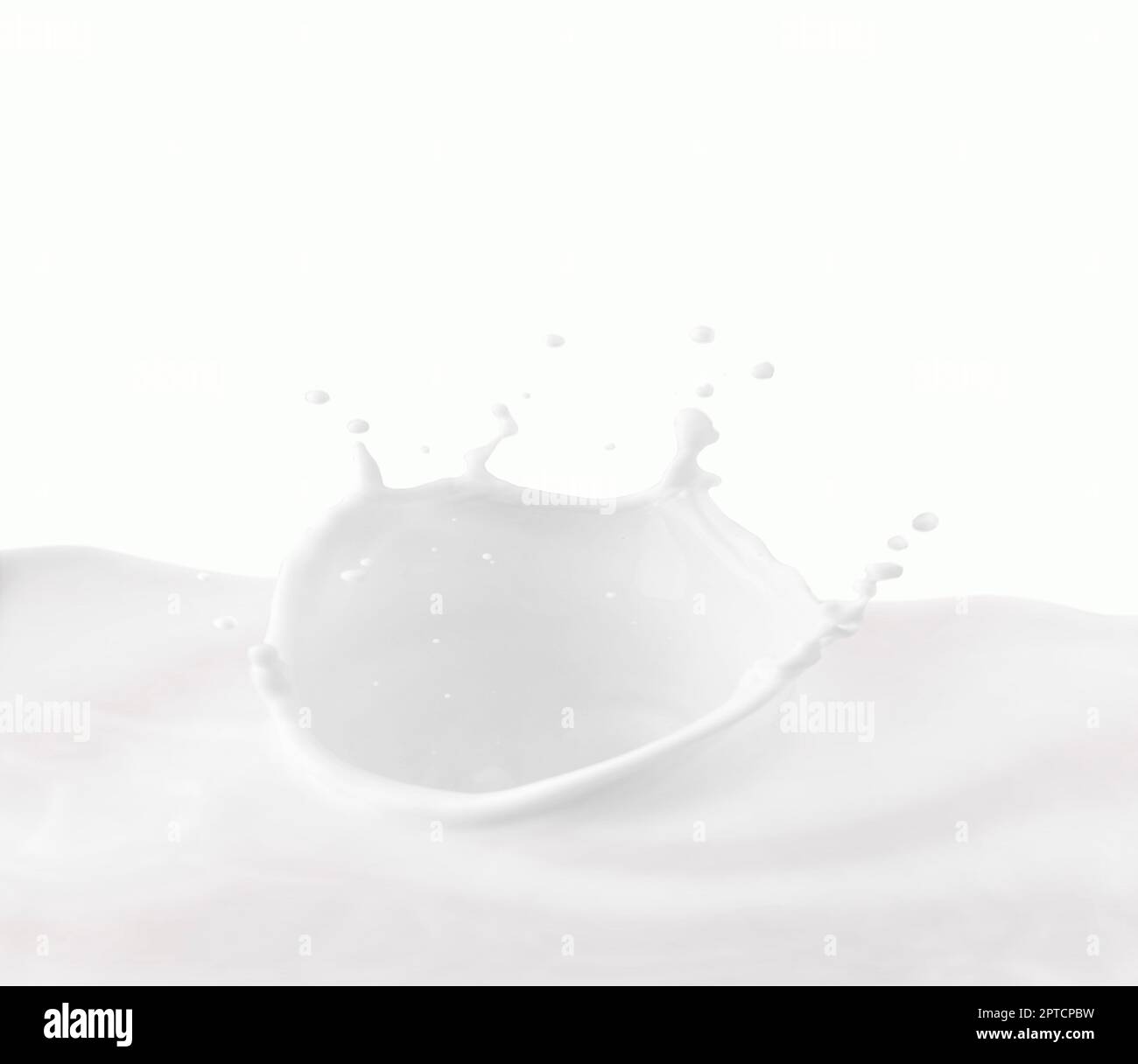Milk crown splash, splashing in milk pool with white background Stock ...
