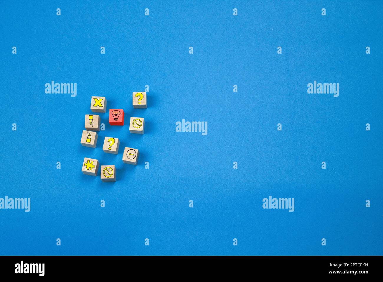 wooden blocks with drawn shapes showing the concept of idea Stock Photo ...