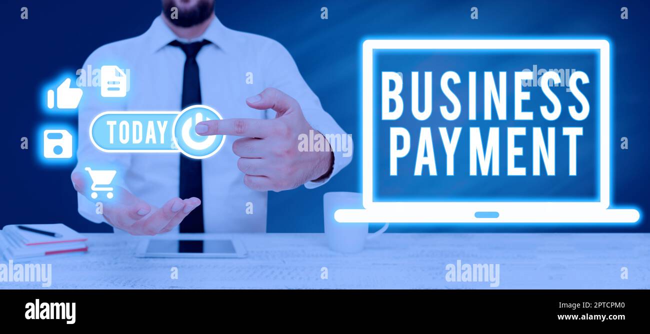 Hand writing sign Business Payment, Word for Planned set of ...