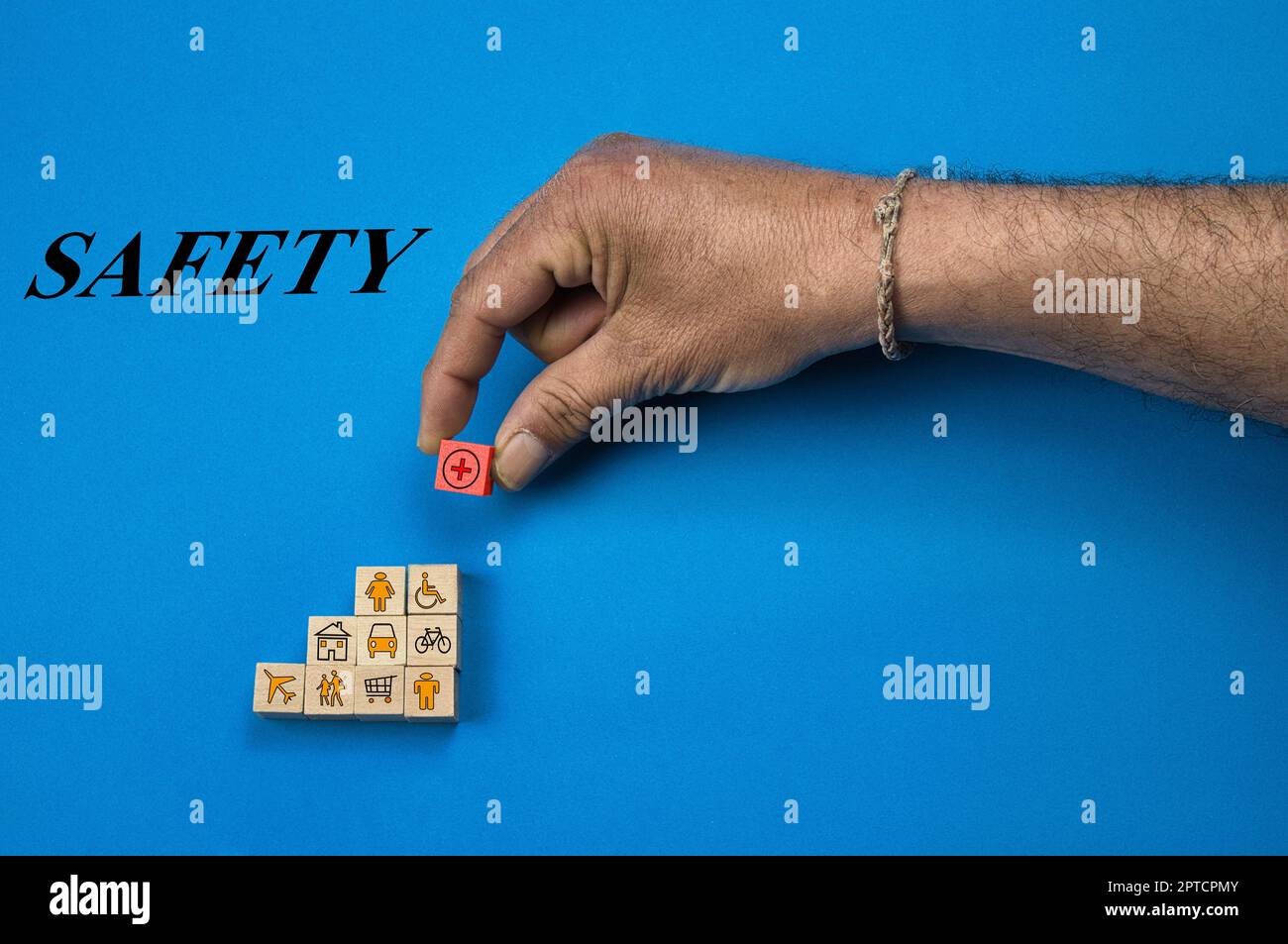 wooden blocks with drawn shapes showing the concept of safety Stock ...