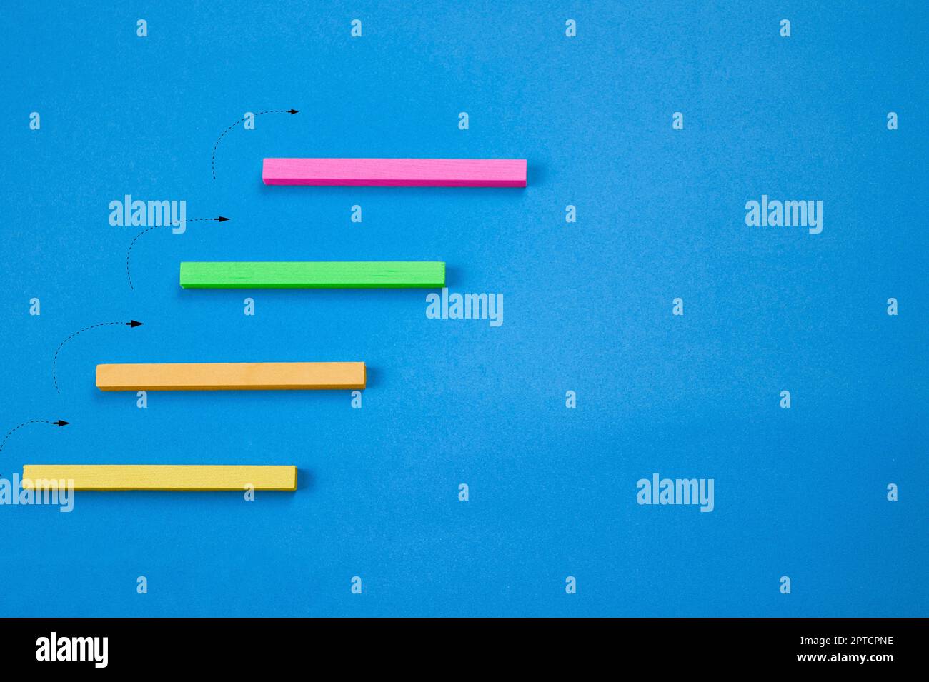 blocks of wood and colors showing different steps and scales Stock ...