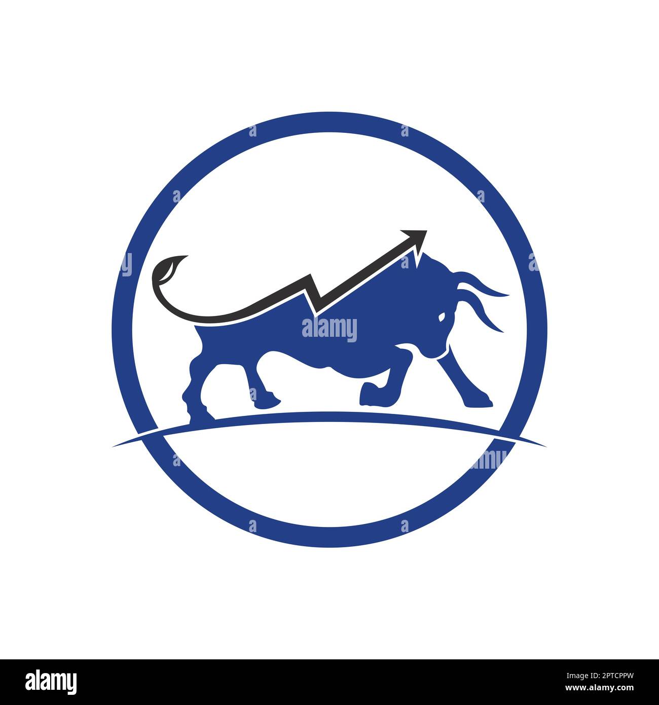 Financial bull logo design. Trade Bull Chart, finance logo. Economy ...