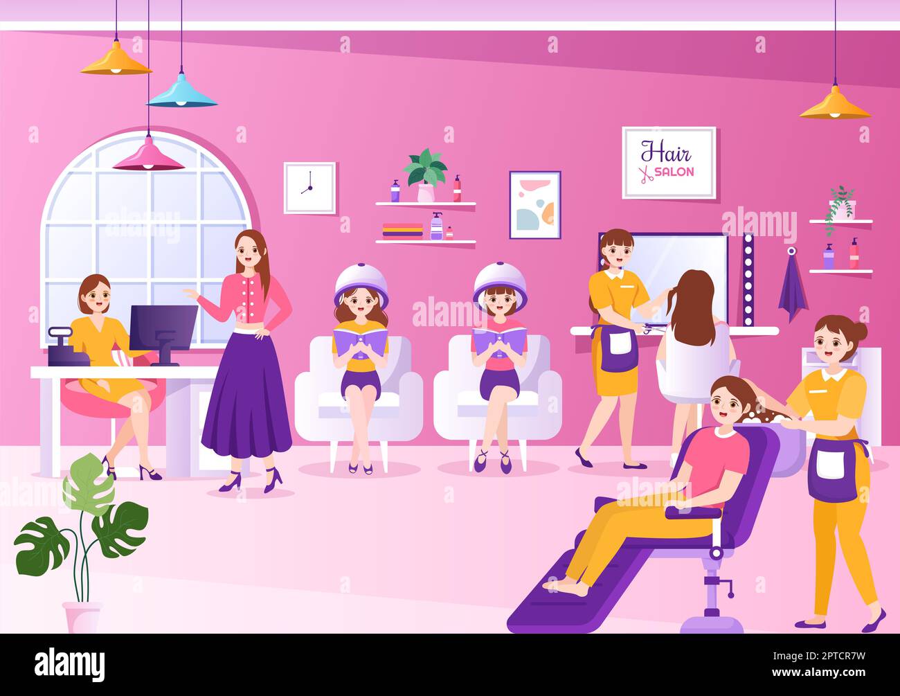 Hair Salon with Hairdresser, Haircut, Haircare and Hairstyle in Beauty ...