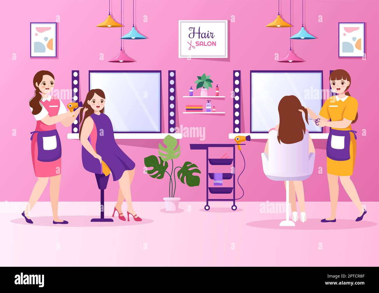 Hair Salon with Hairdresser, Haircut, Haircare and Hairstyle in Beauty ...