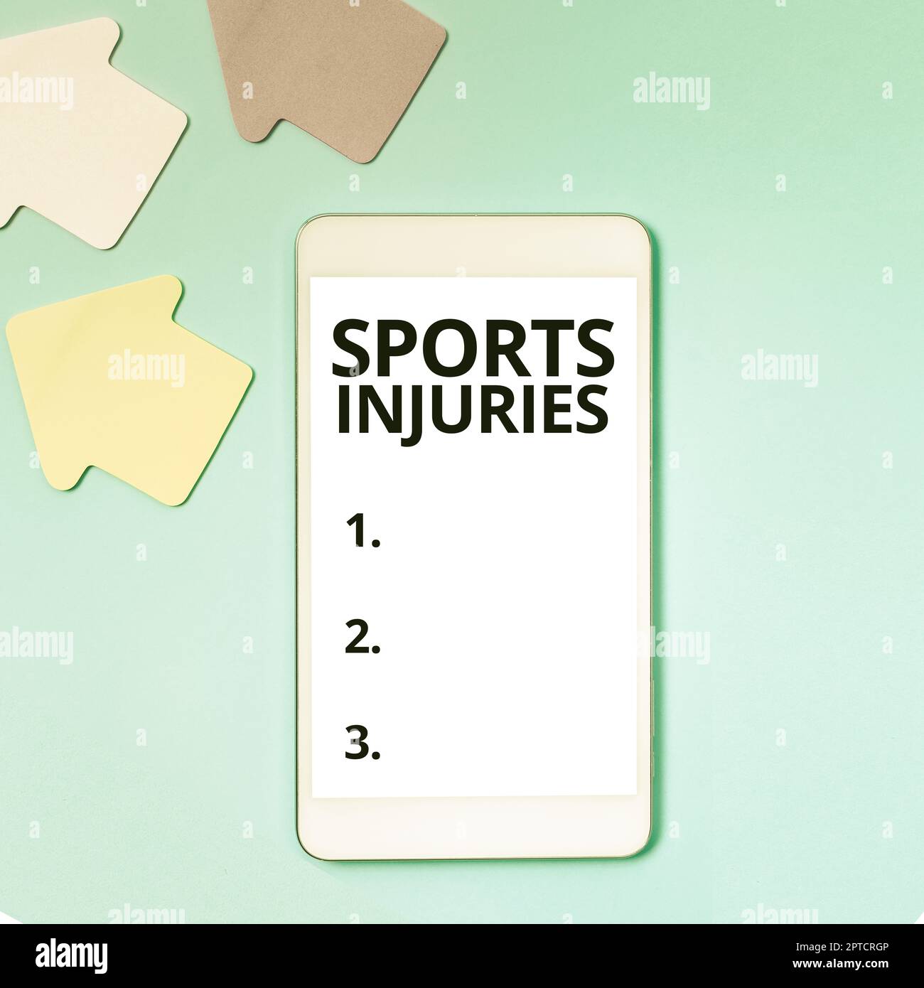 Text caption presenting Sports Injuries, Business approach program that ...