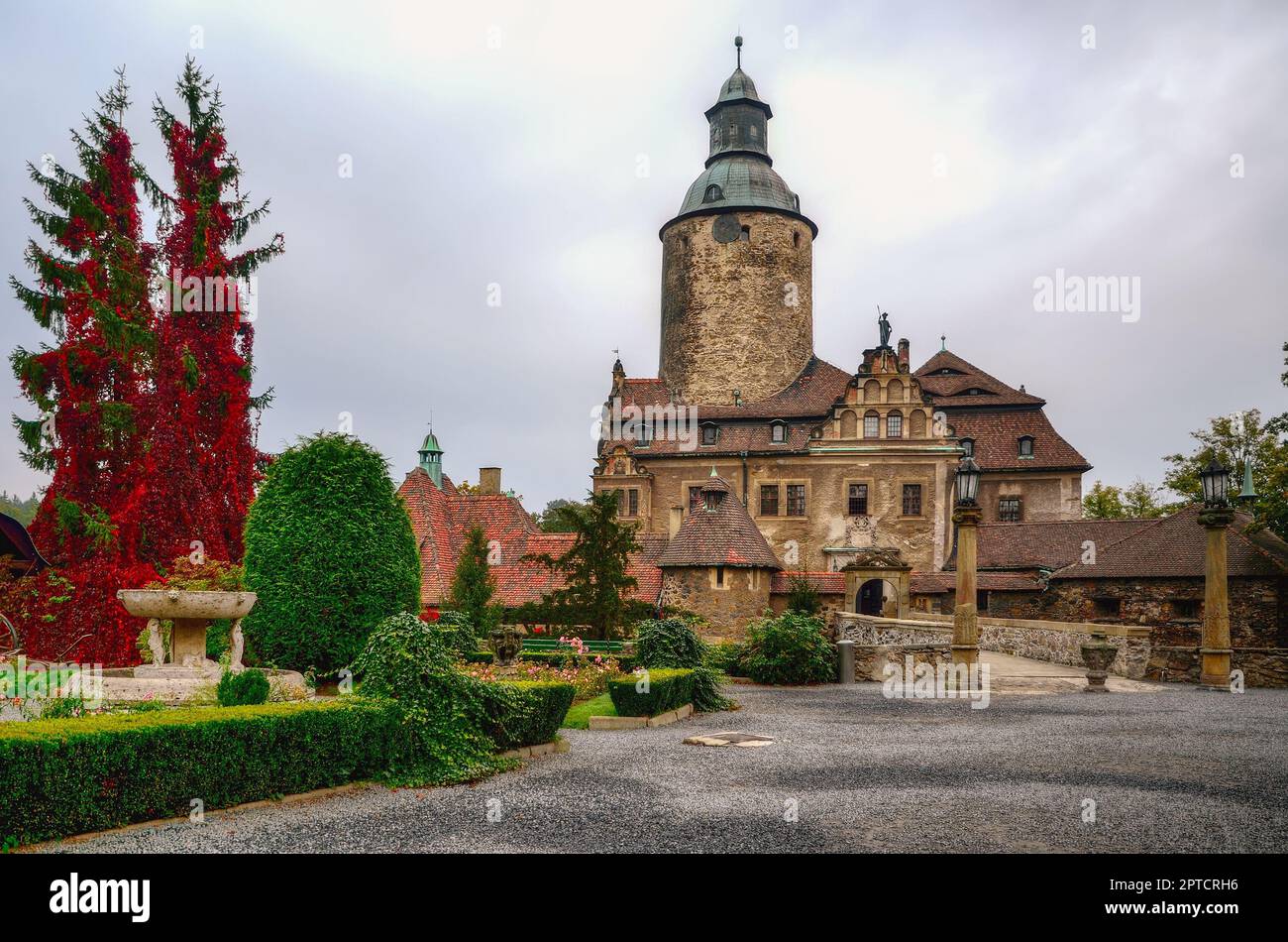 Lesna, Poland - October 2, 2014: Czocha castle is situated in Lesna ...