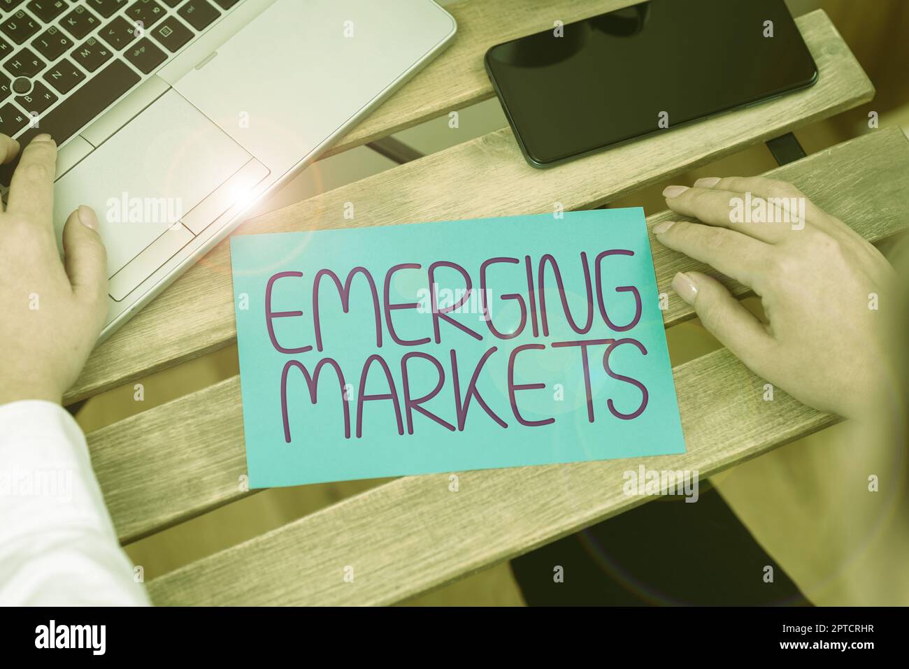 Conceptual caption Emerging Markets, Word Written on nations that are ...