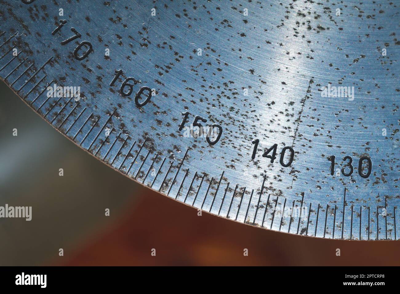 Round scale of angle measurement from vintage telescope Stock Photo - Alamy