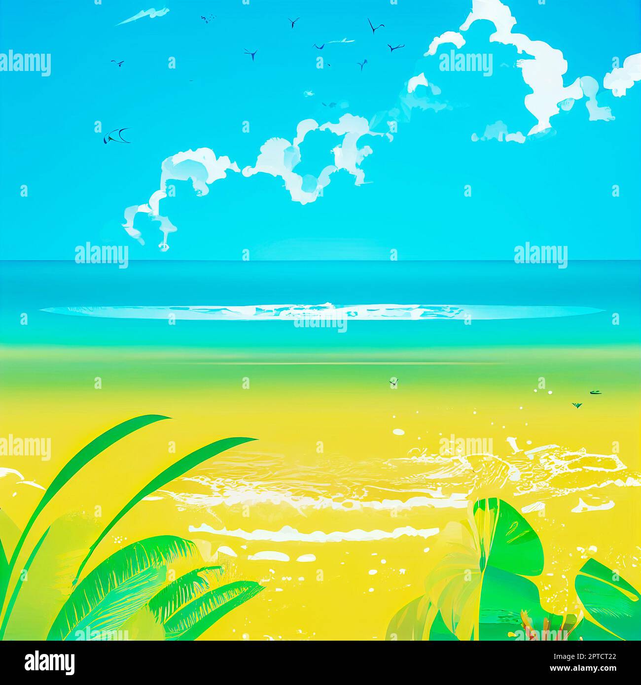 illustration of a concept of a pleasant summer vacation Stock Photo - Alamy