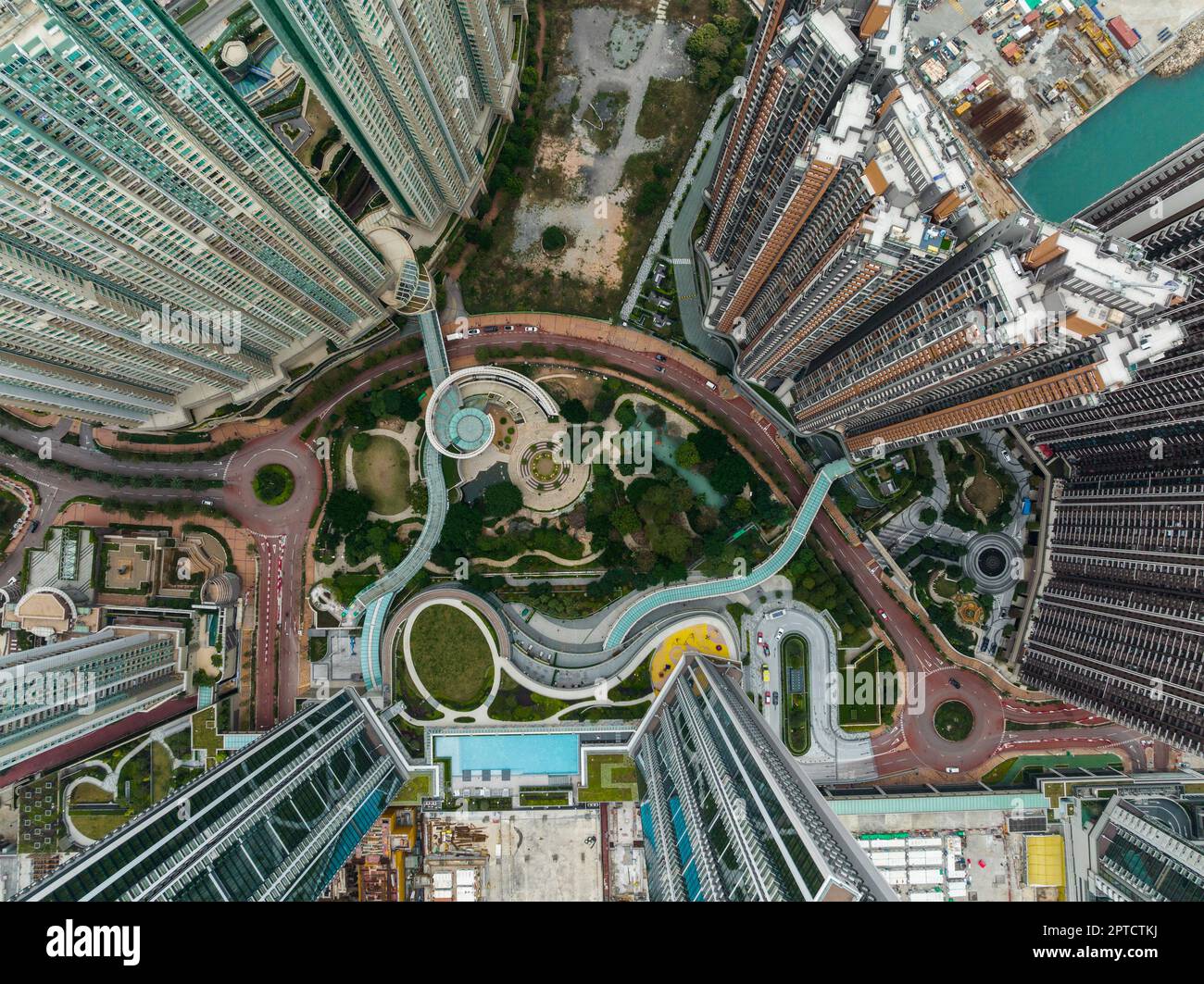 Lohas Park, Hong Kong 09 February 2022: Top view of Hong Kong ...
