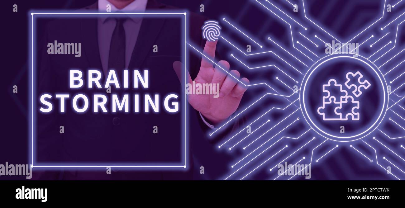 Conceptual display Brain Storming, Business idea Stimulating creative ...