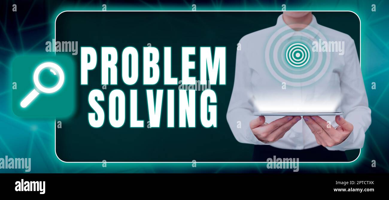 Writing Displaying Text Problem Solving Internet Concept Having A Good Capability Of Finding A