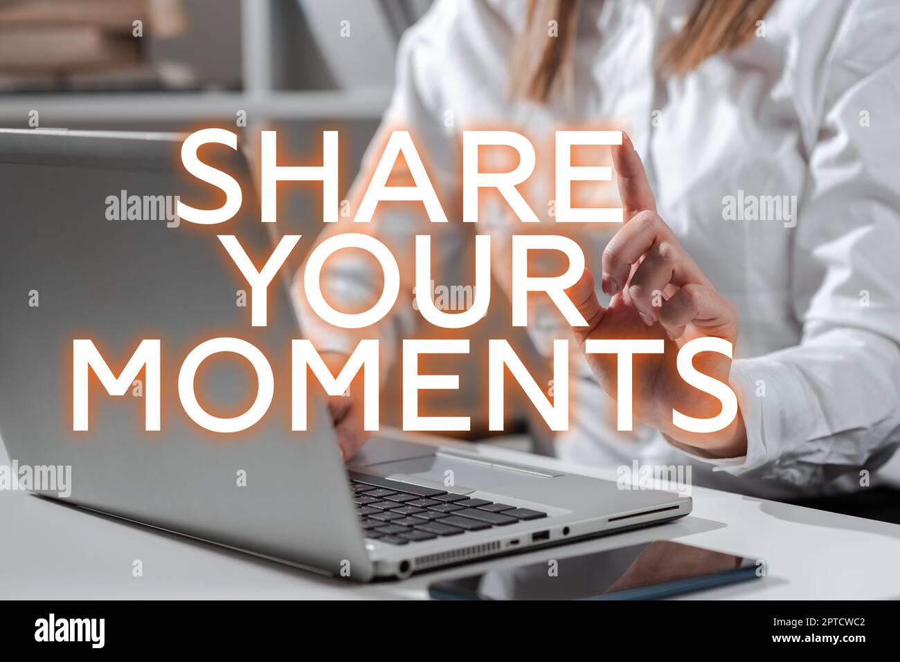 Text showing inspiration Share Your Moments, Conceptual photo a brief ...