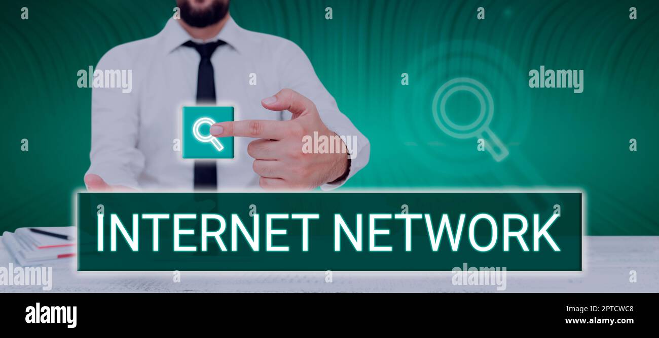 Text caption presenting Internet Network, Concept meaning etermines how ...