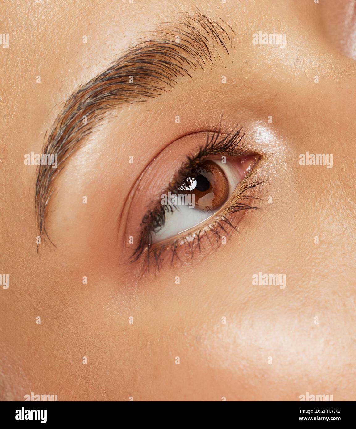 Microblading, eye and model woman face for eyecare, grooming and beauty ...