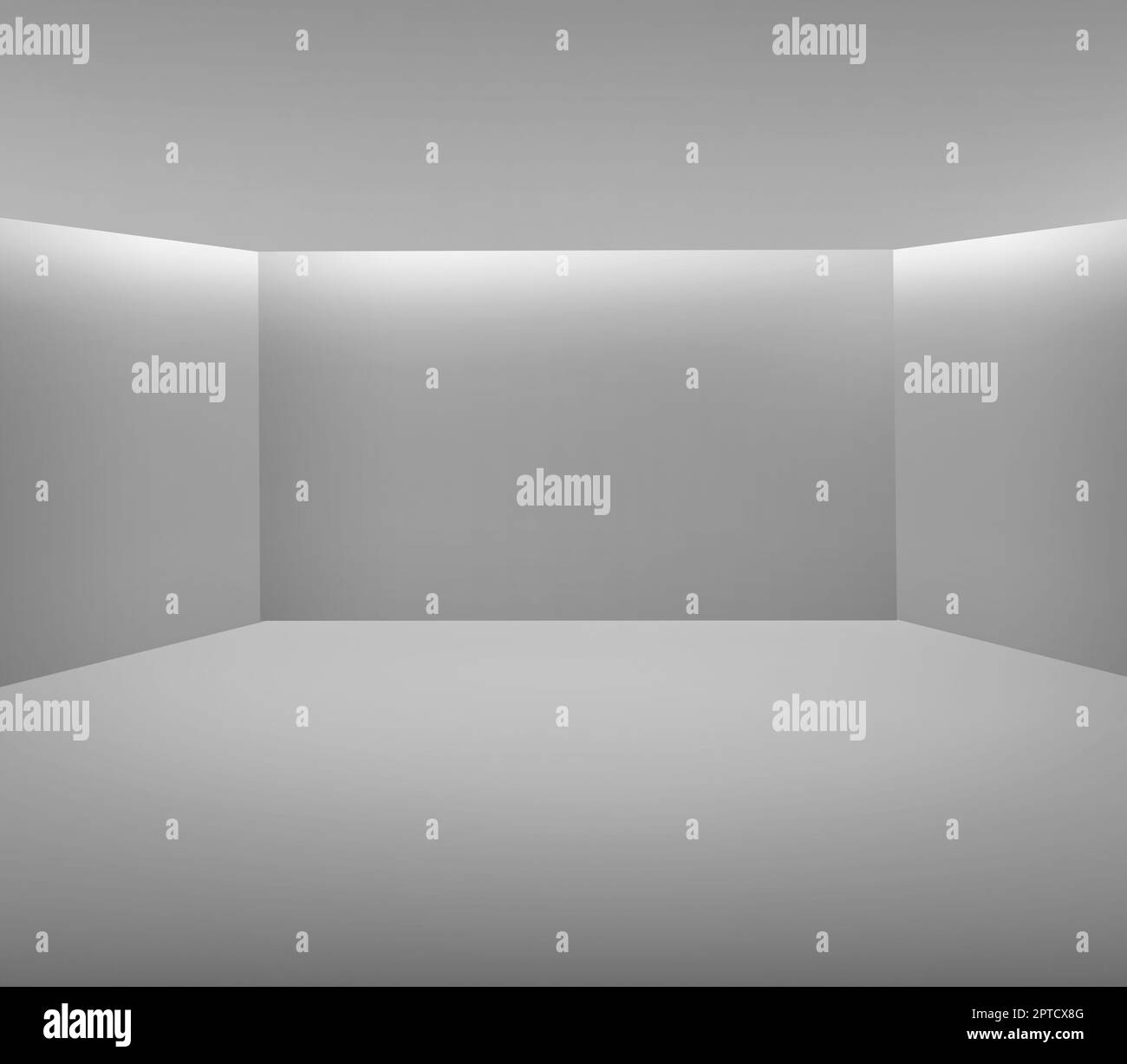 Empty room with white walls, floor and ceiling and with opening in ...