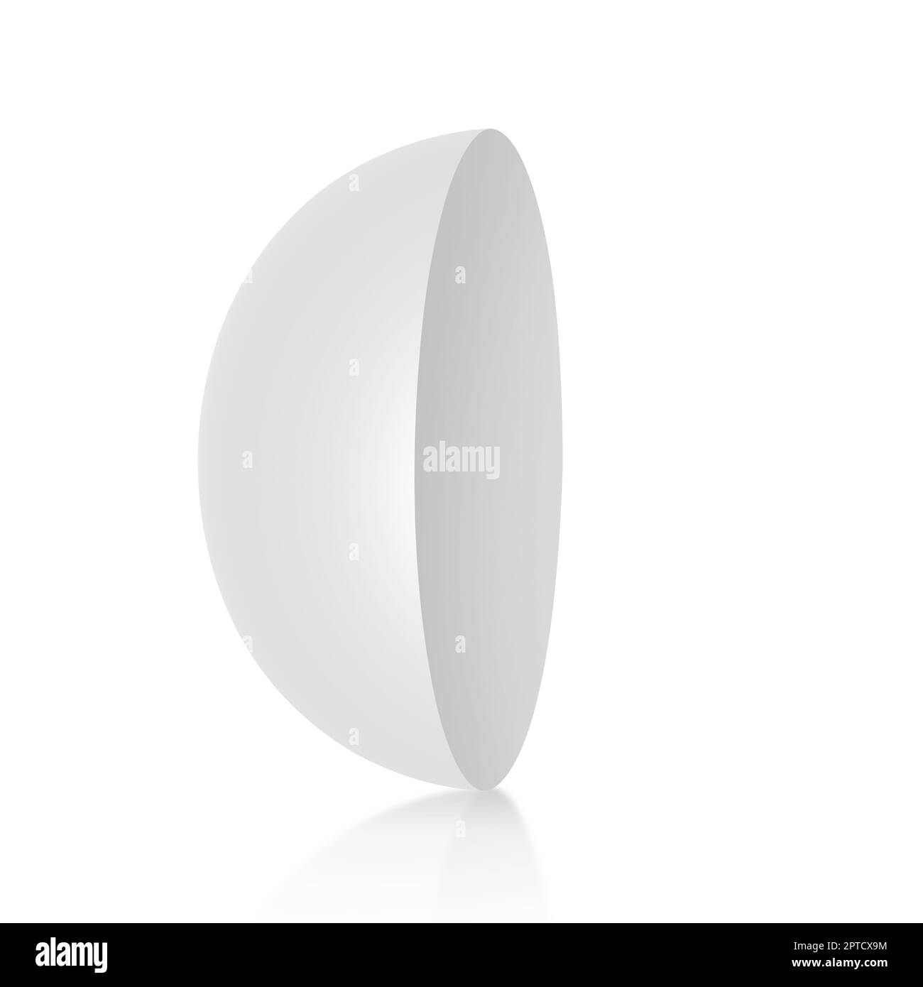 White Semi Sphere Mockup on white background. 3D render Stock Photo - Alamy
