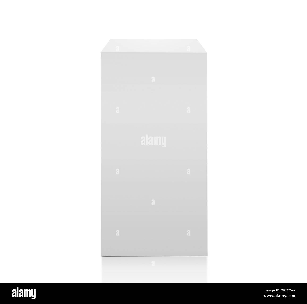White rectangle empty pedestal isolated on white background. 3D render ...