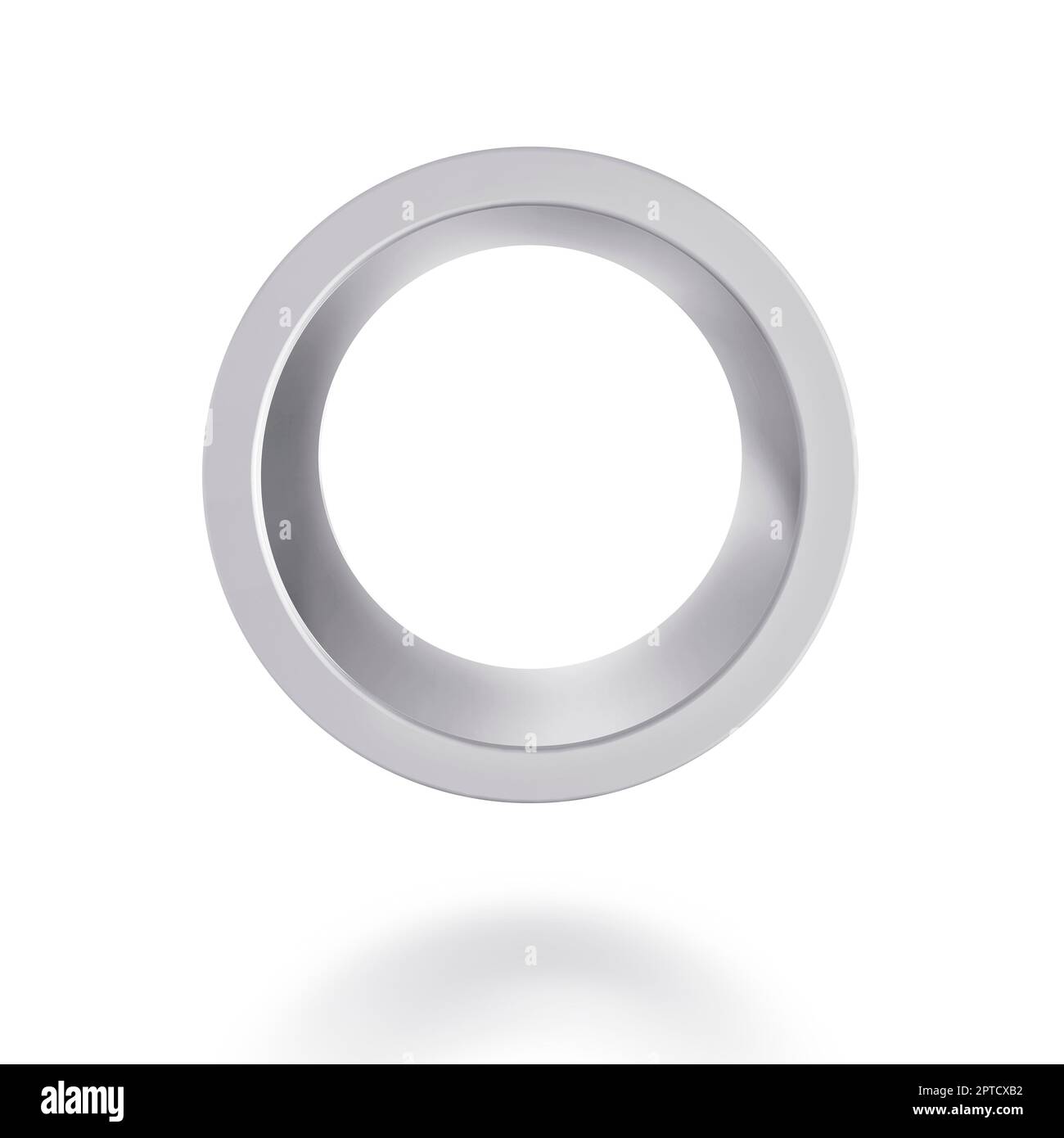 Silver color 3d ring isolated on white background. 3D render Stock ...