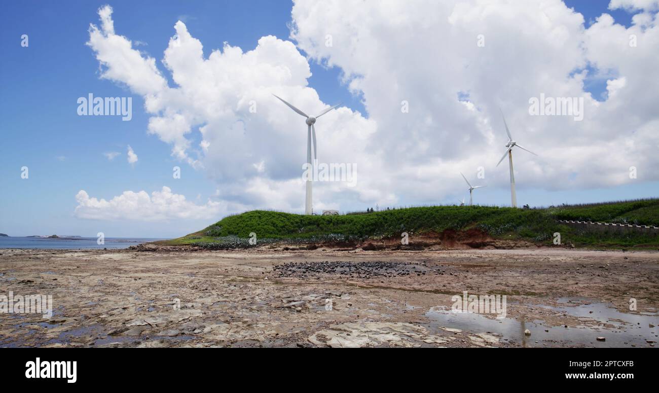 Wind turbine at the sea beach Stock Photo - Alamy