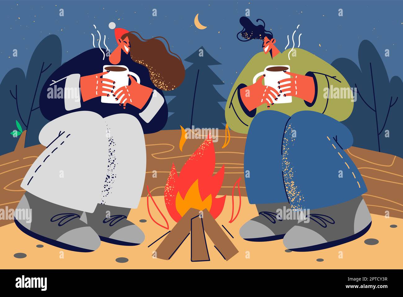 Couple in summer time Stock Vector Images - Alamy