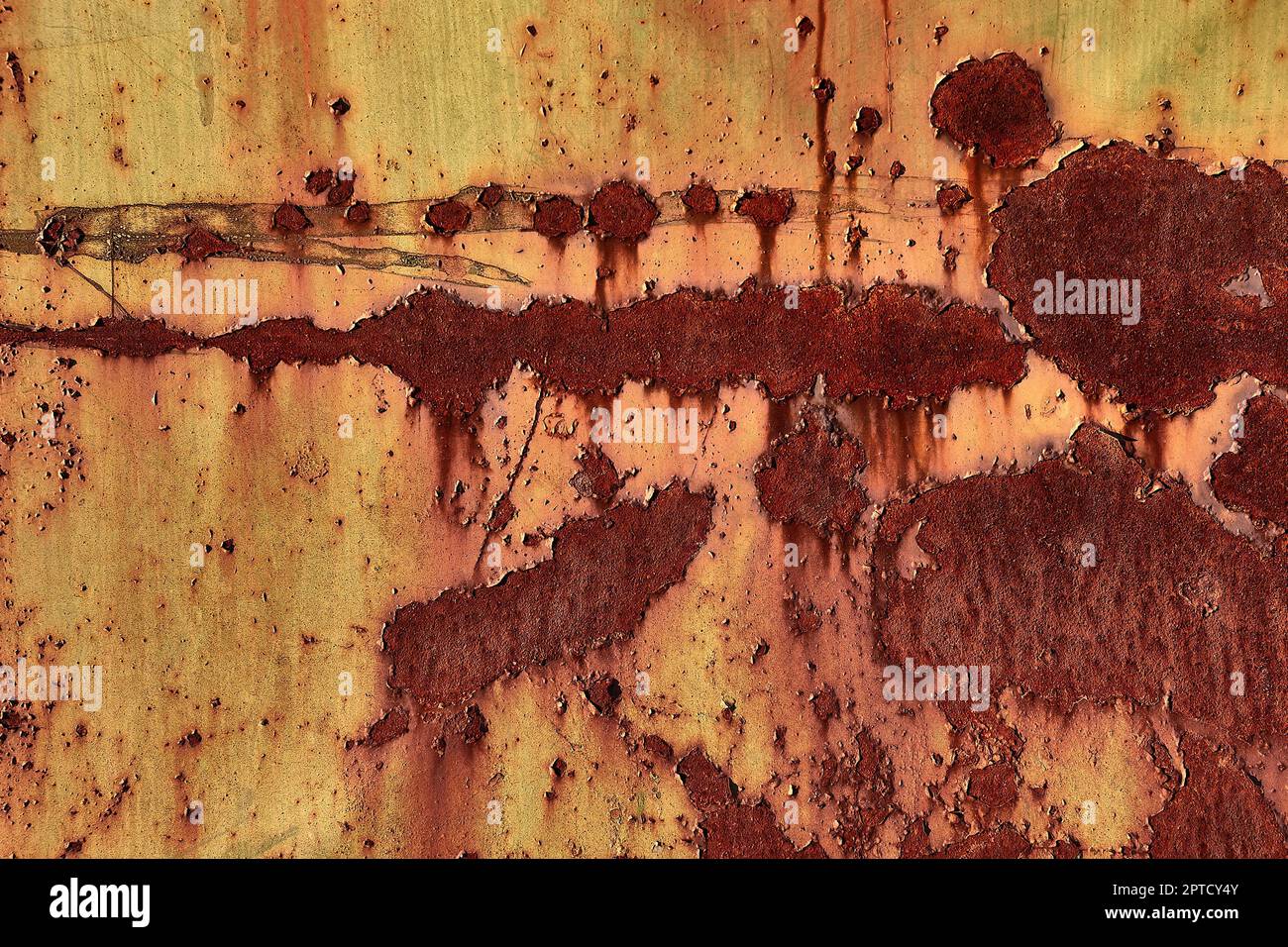 Rusty texture stained metal gate with paindwork peeling off Stock Photo ...