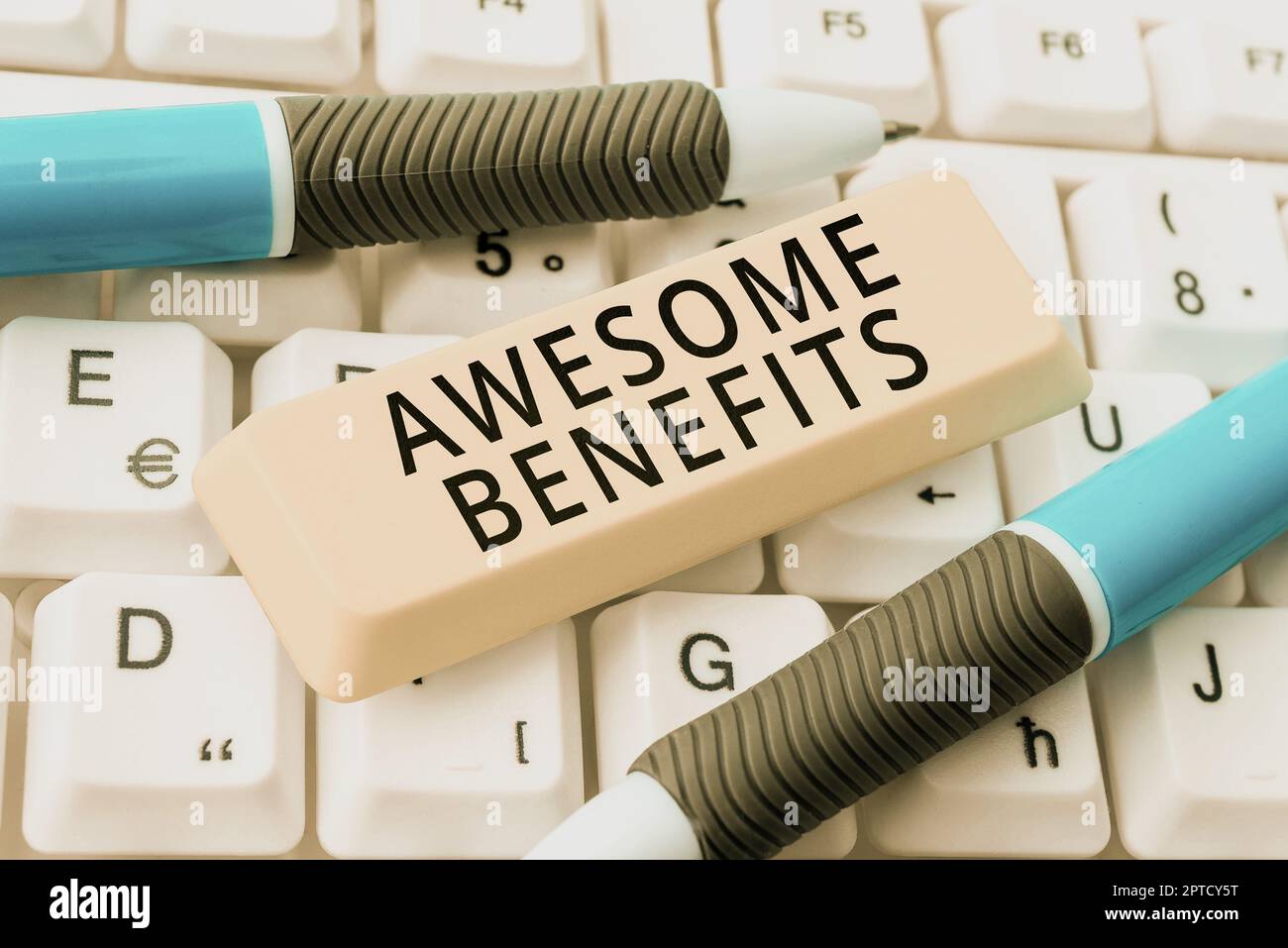 Text showing inspiration Awesome Benefits, Business idea tools for ...