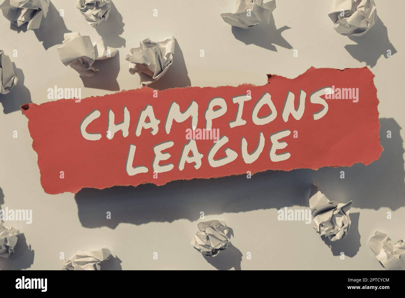 Hand writing sign Champions League, Concept meaning bank account that ...