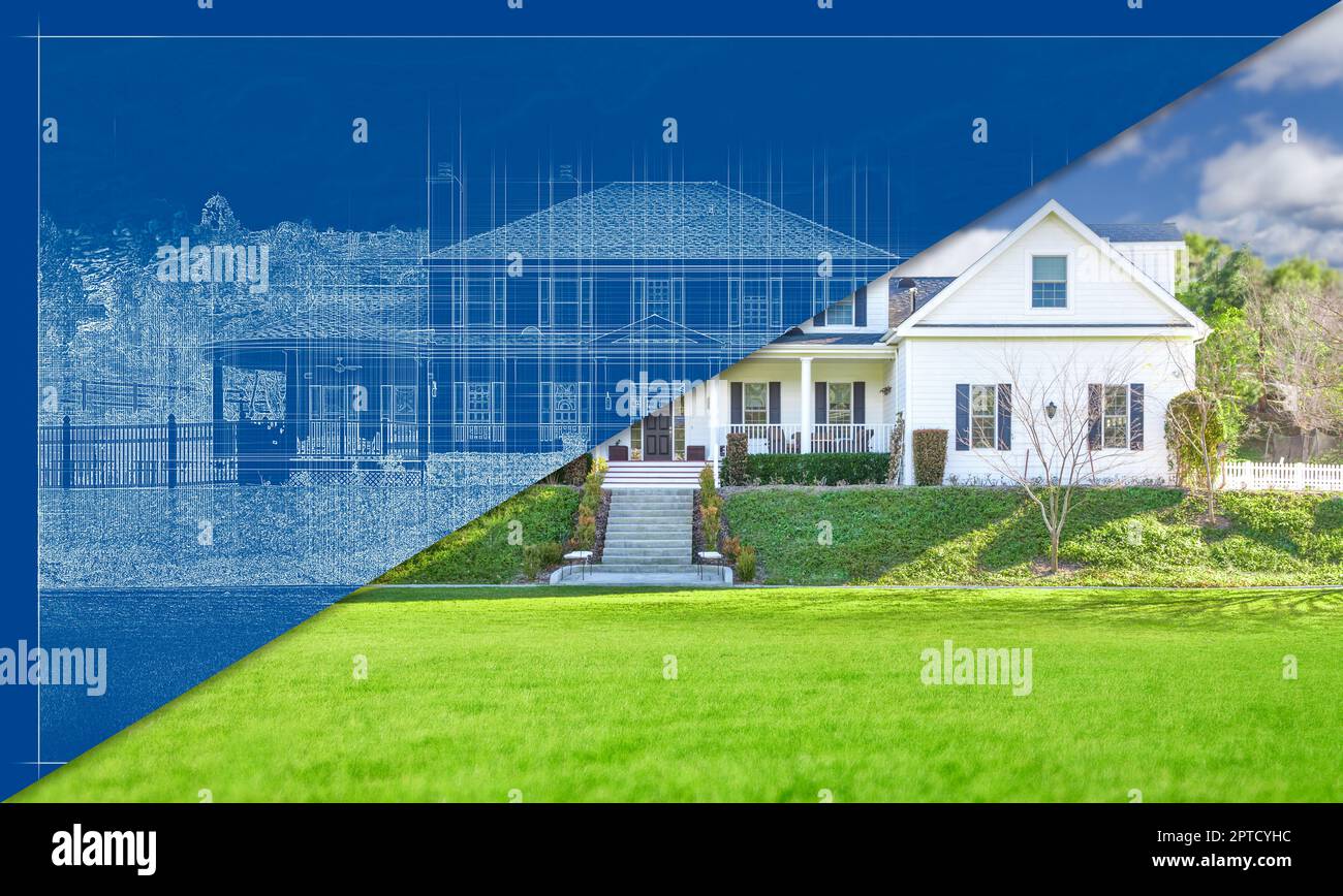 Before and After of Custom House Blueprint Drawing to Finished ...