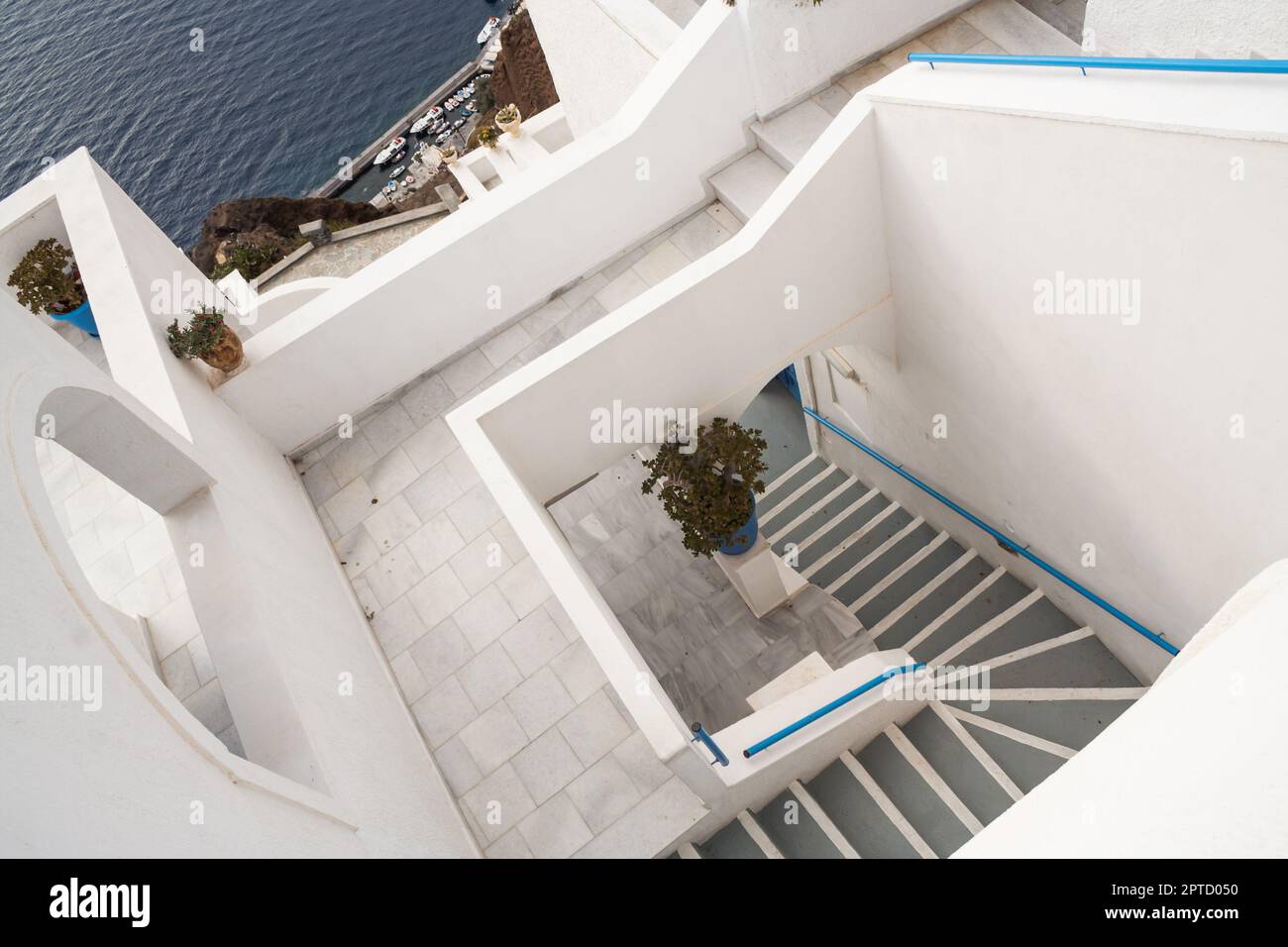 Beautiful White Stairs of Buildings in Santorini Greece Stock Photo - Alamy
