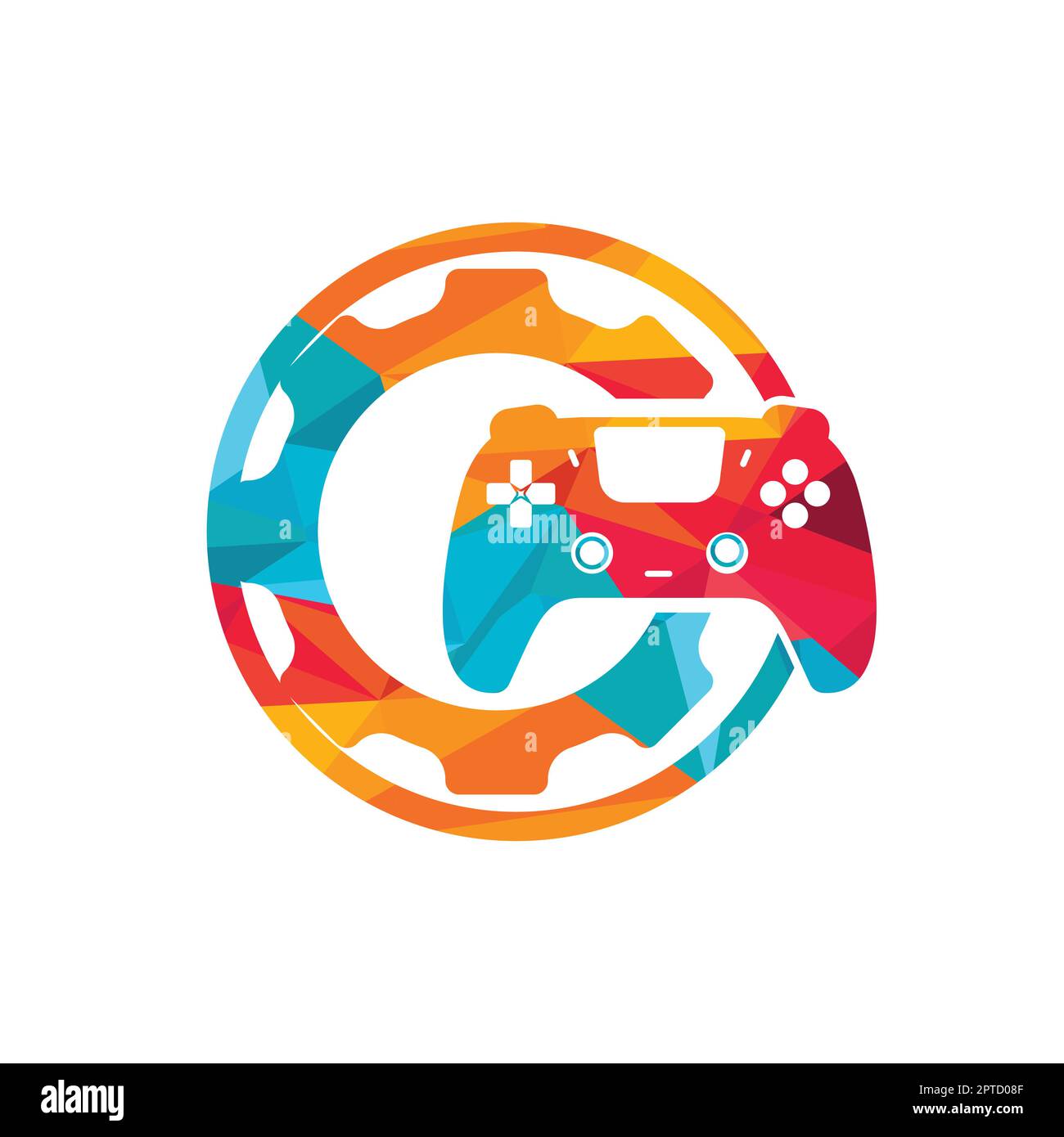 Gamepad repair vector logo design template. Gear with console icon ...