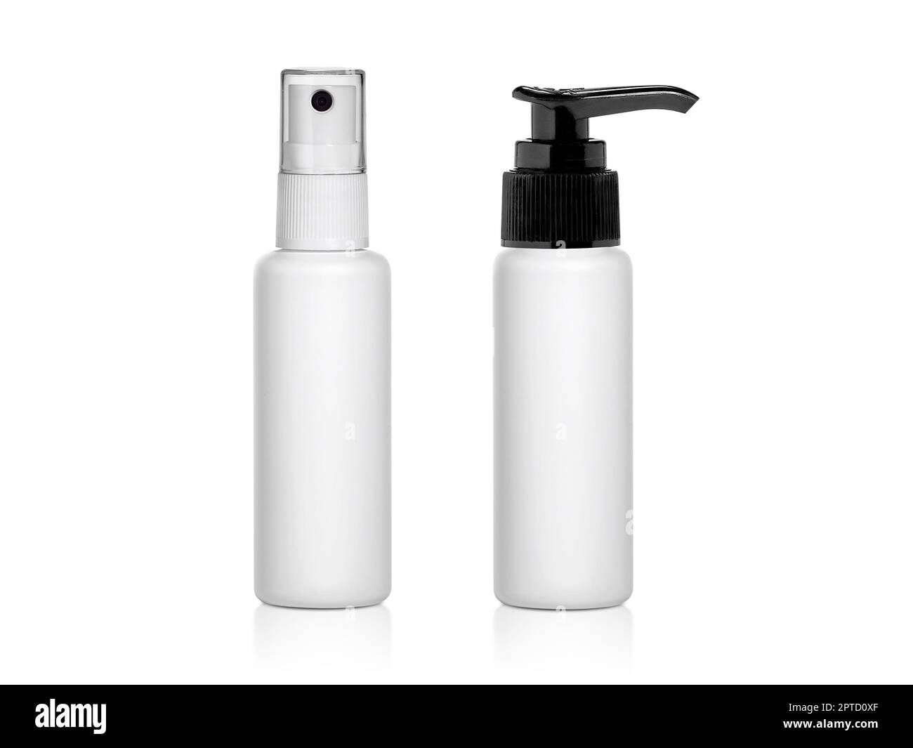 Spray bottles and Dispenser Pump Bottle isolated on white background ...