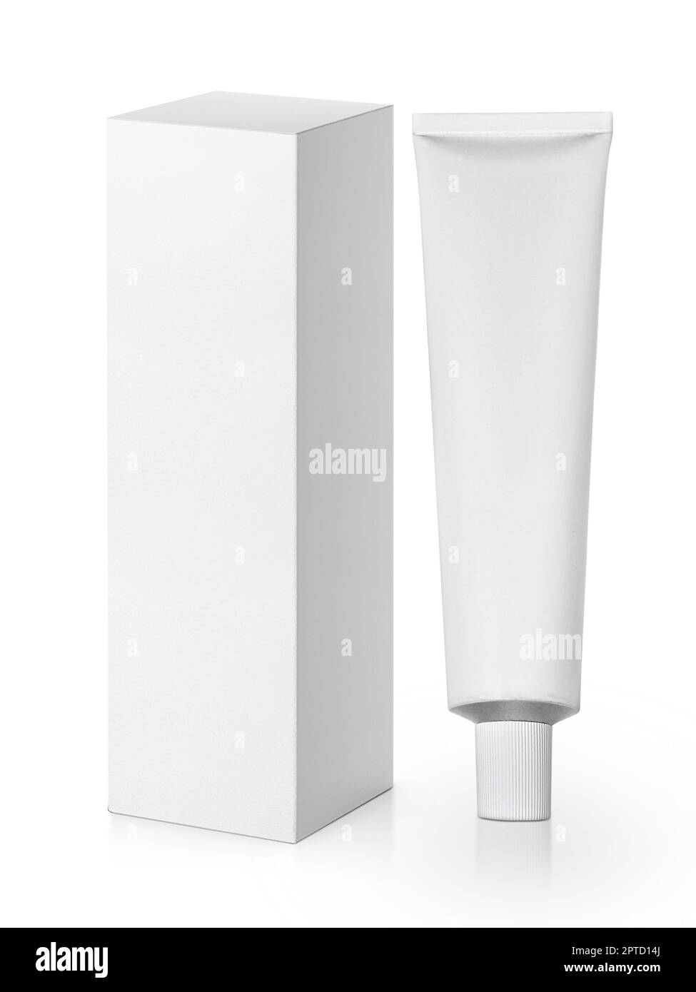 blank packaging and aluminum tube for cream product isolated on white ...