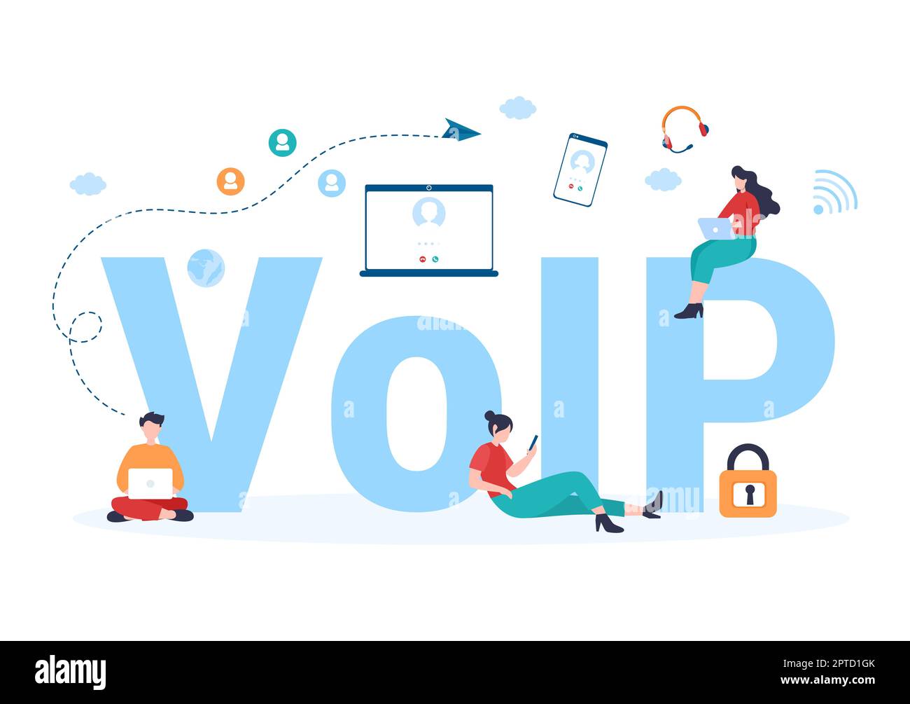 VOIP or Voice Over Internet Protocol with Telephony Scheme Technology ...