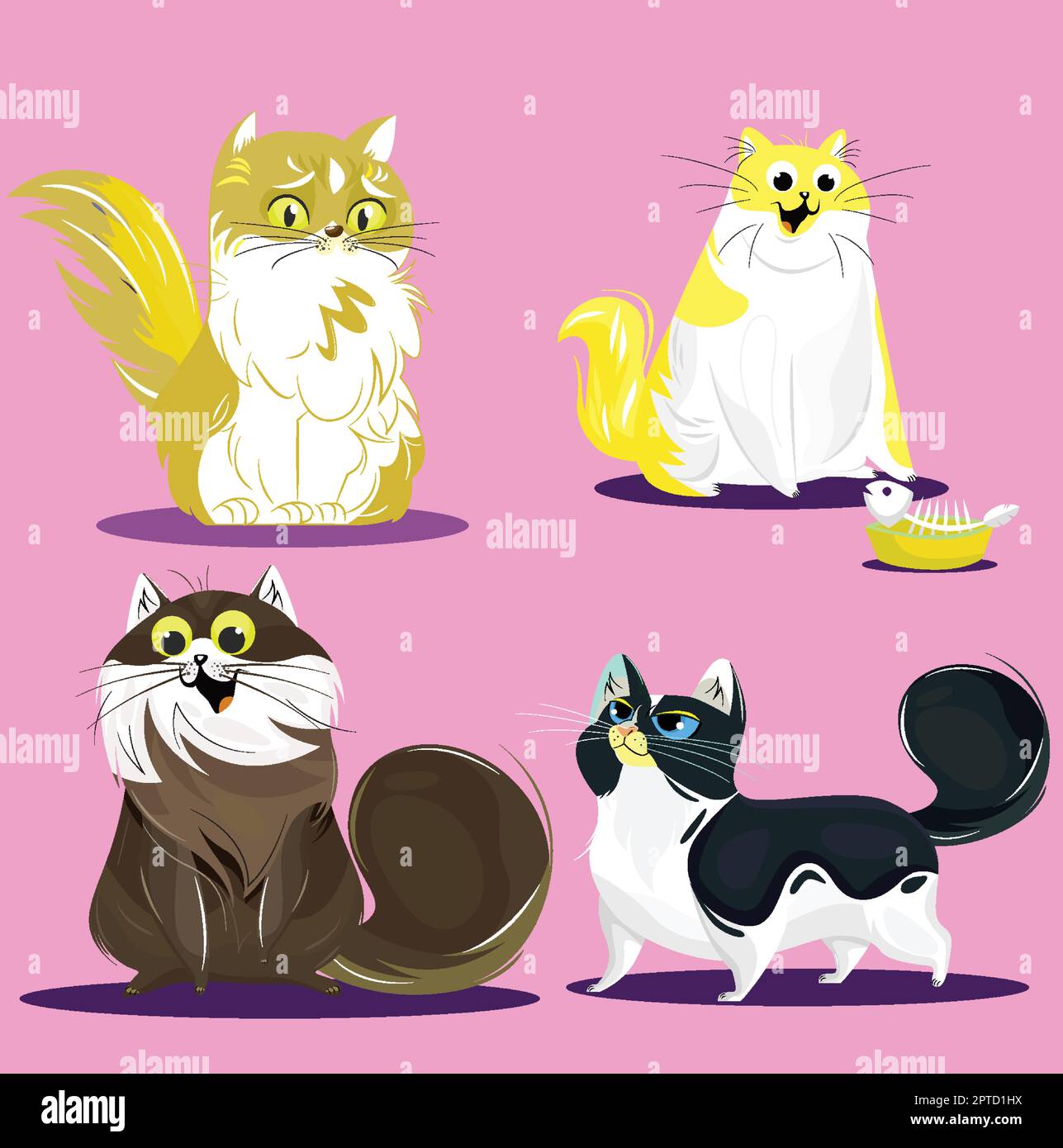 Set cute cats vector illustration Stock Vector Image & Art - Alamy