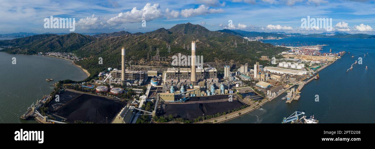 Top view of power station Stock Photo - Alamy