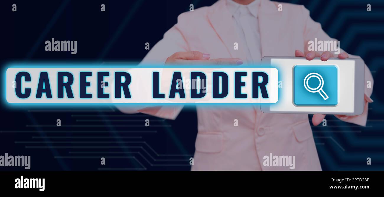 Text showing inspiration Career Ladder, Word Written on Job Promotion ...