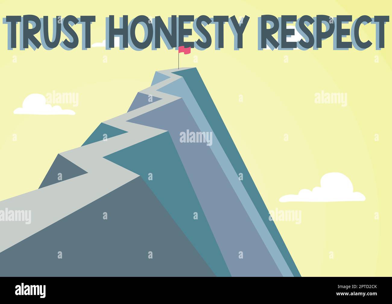 Text caption presenting Trust Honesty Respect, Business approach ...