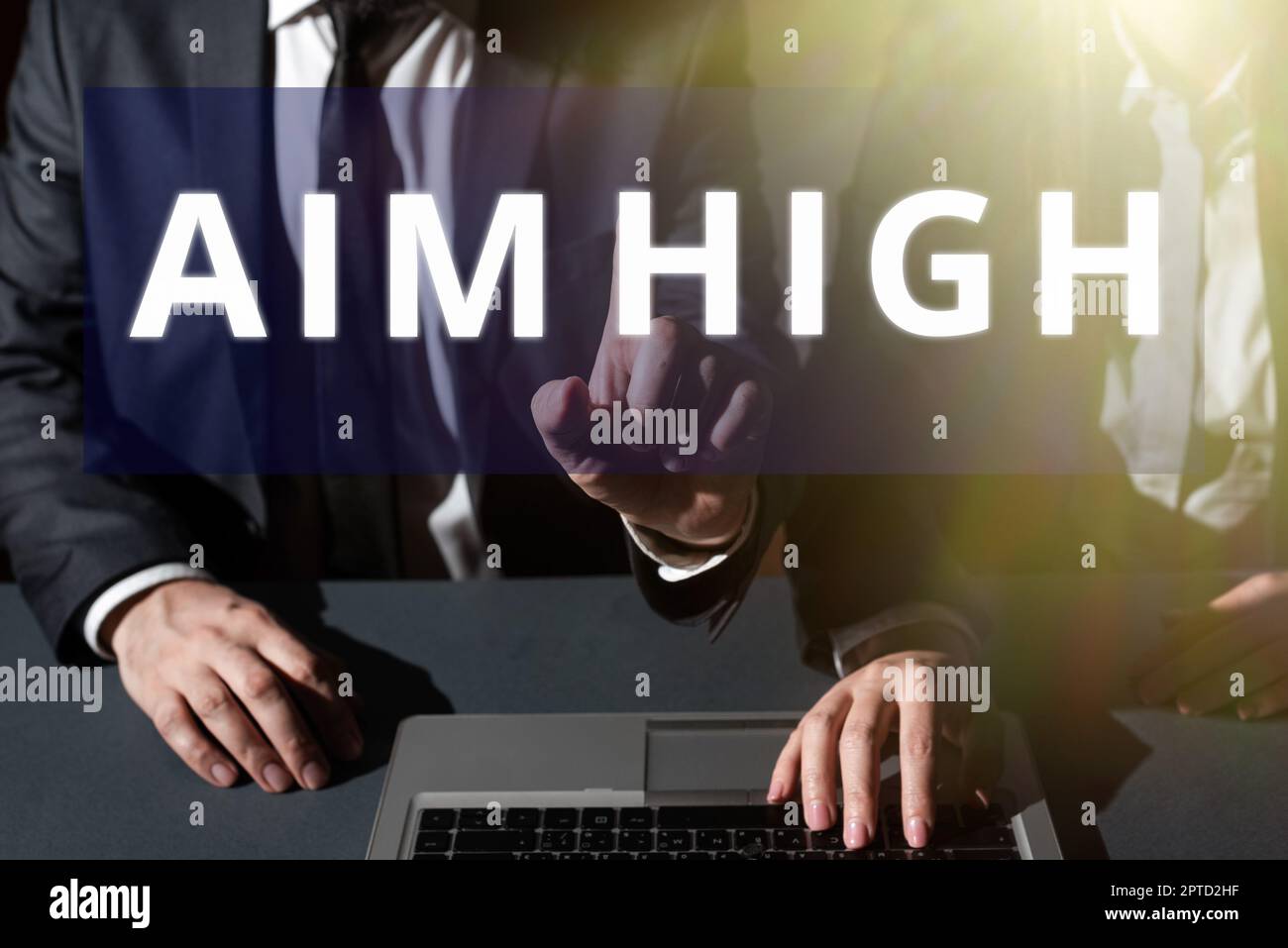 Sign displaying Aim High, Internet Concept go for best job school or ...