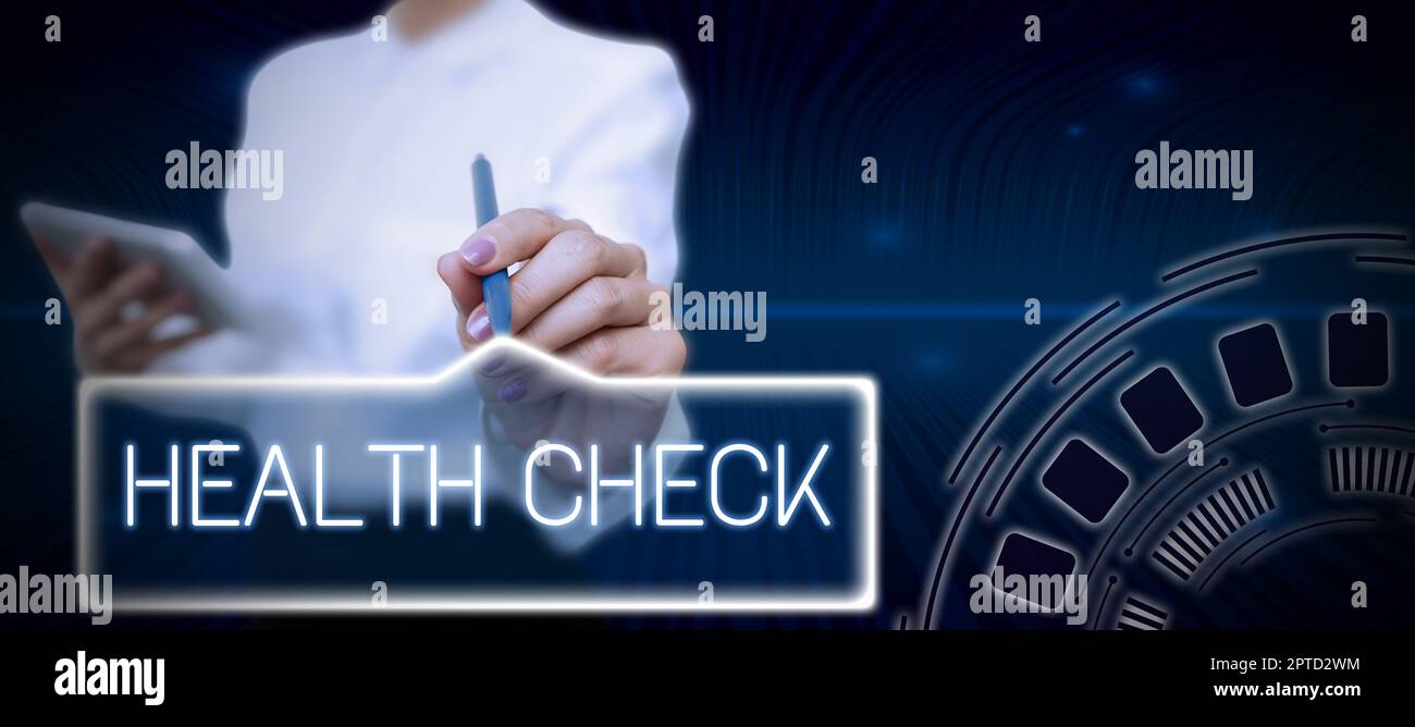 Text sign showing Health Check, Conceptual photo Medical Examination ...