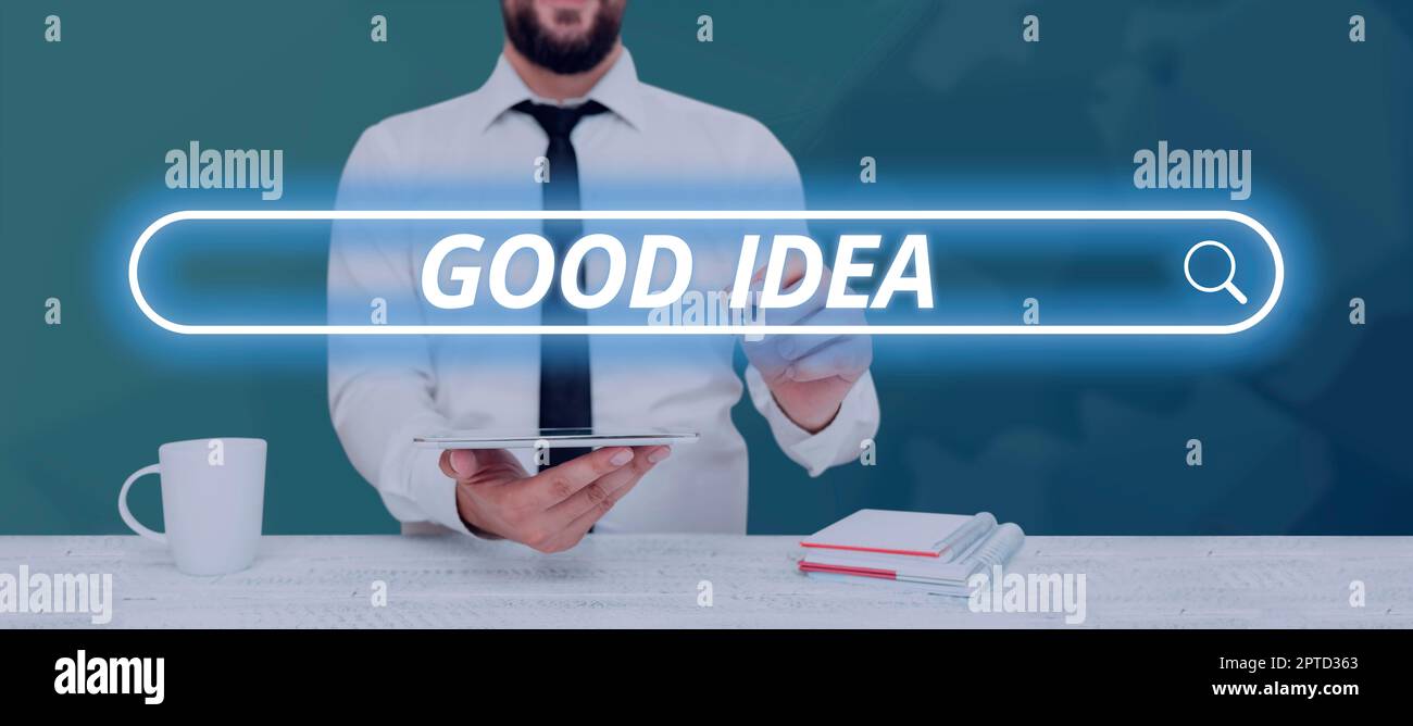 Hand writing sign Good Idea, Conceptual photo State of human brain to ...