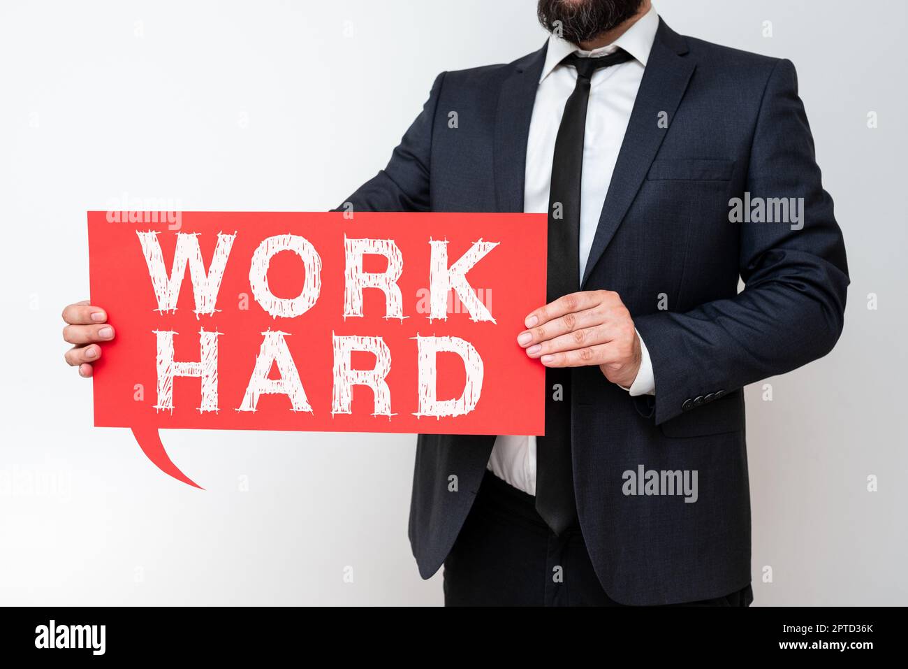 Text sign showing Work Hard, Internet Concept Laboring that puts effort ...